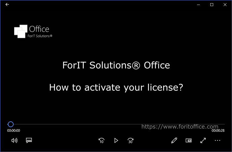 Product activation - ForIT Solutions® Office